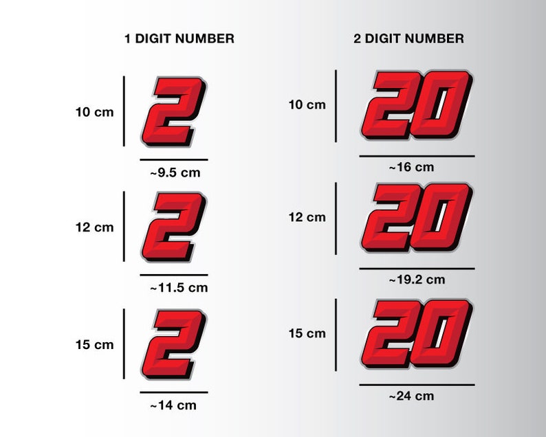 3x Personal Custom Race Numbers Stickers Decals Graphics - Etsy