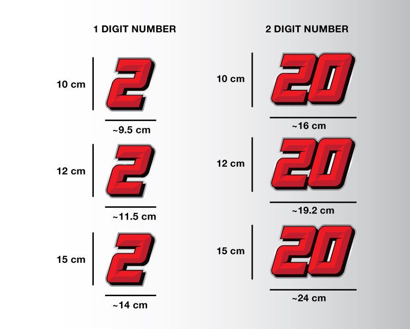 3x Personal Custom Race Numbers Stickers Decals Graphics - Etsy