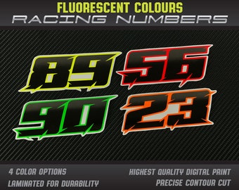3 X Custom Racing Numbers - Vinyl Stickers Decals - Race Motorcycle ...