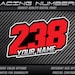 Personal Custom Race Numbers Stickers Decals Graphics Racing Motorcycle ...