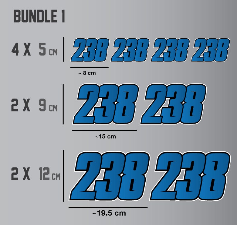 3 X Custom Racing Numbers Vinyl Stickers Decals Graphics Race - Etsy