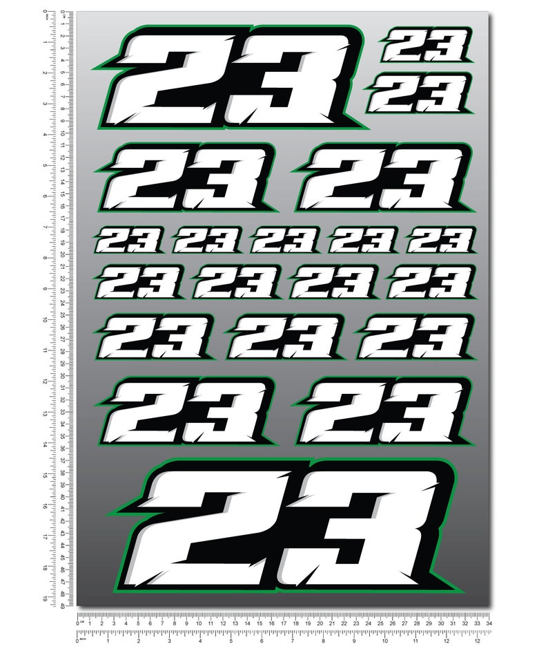 Personal Custom Race Numbers Sheet 49x34cm Stickers Decals - Etsy