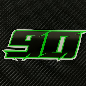 3 X Fluo Neon Color Custom Racing Numbers Stickers Decals Graphics Race ...