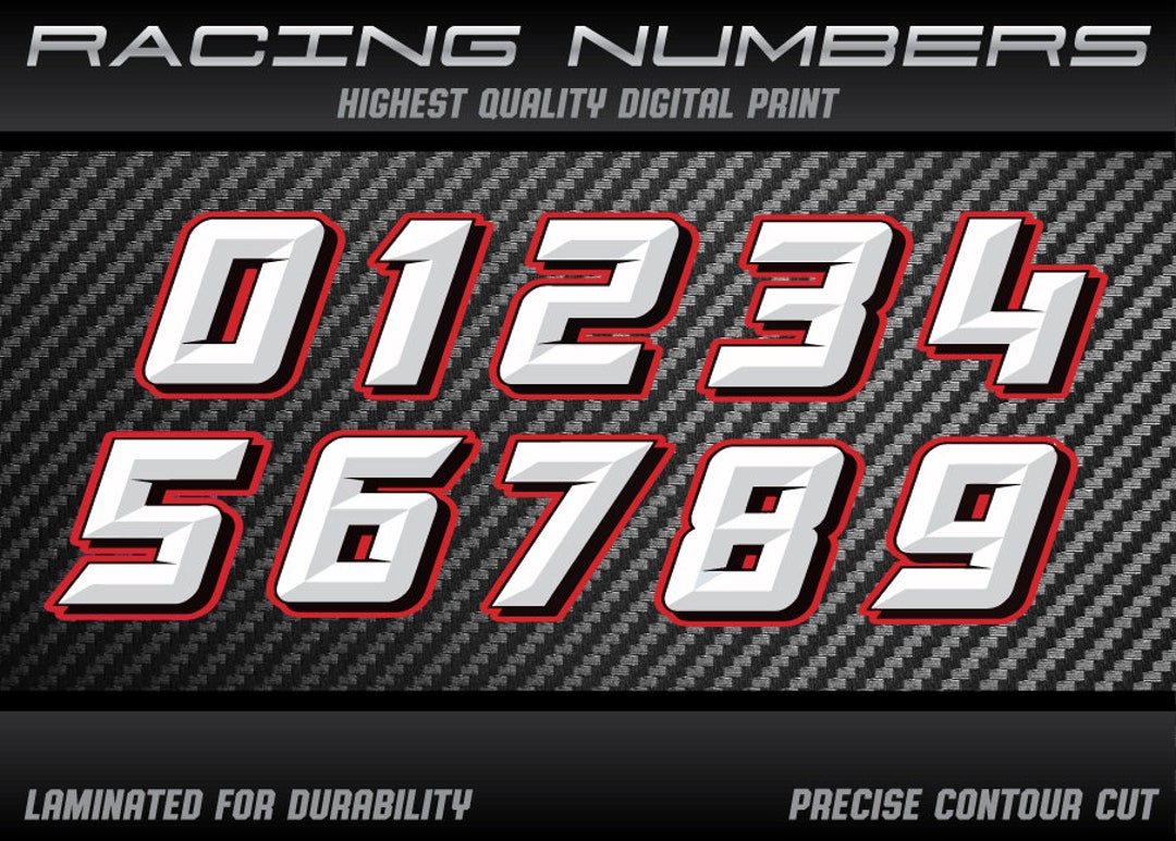 3x Personal Custom Race Numbers Stickers Decals Graphics Racing ...