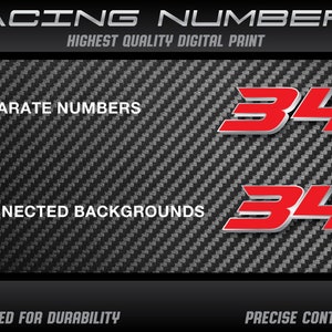 Race Numbers Stickers Decals Graphics Racing Motorcycle Car Karting ...