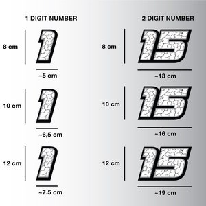 3x Personal Custom Race Numbers Stickers Decals Graphics Racing ...