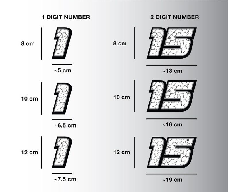 3x Personal Custom Race Numbers Stickers Decals Graphics - Etsy