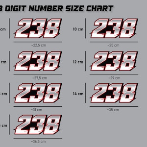 Custom Racing Number Decals: UV Laminated Vinyl Stickers (3x) - Etsy