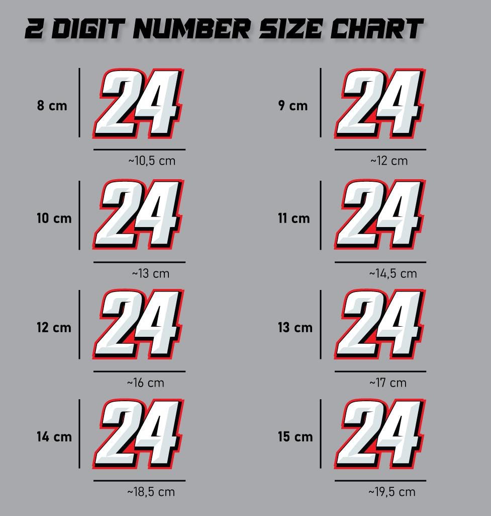 Custom Racing Number Decals: UV Laminated Vinyl Stickers (set of 3) - Etsy