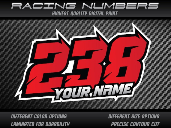 Dirtbike Number Plate MxNumbers- MX & ATV Number With Name Plate Decals ...