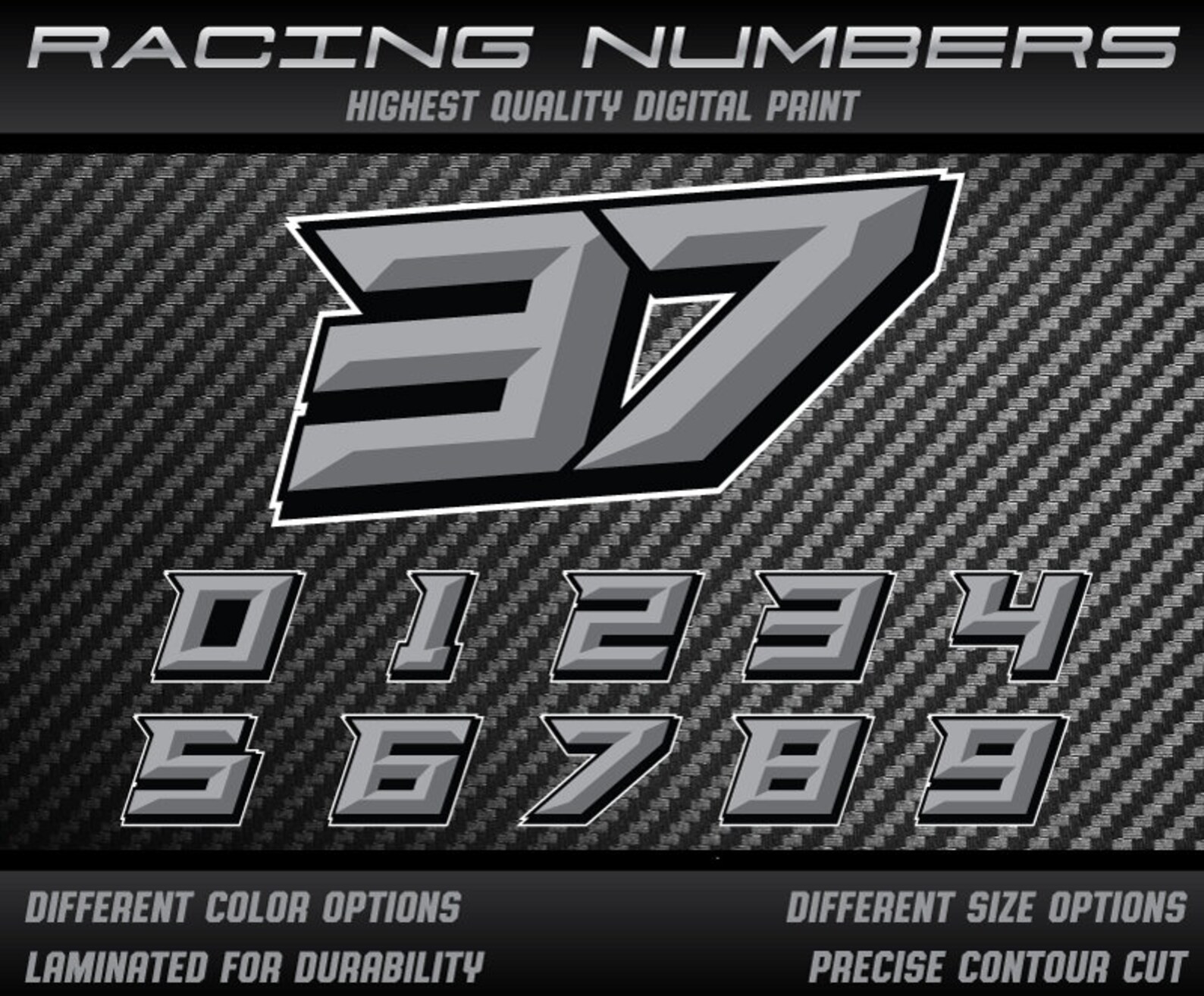 Custom Race Number Decals: Laminated UV Stickers for Motorcycle, Car ...