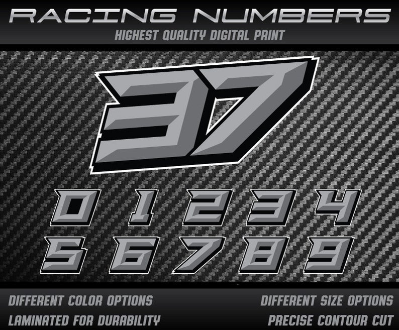 Custom Race Number Decals: Laminated UV Stickers for Motorcycle, Car ...