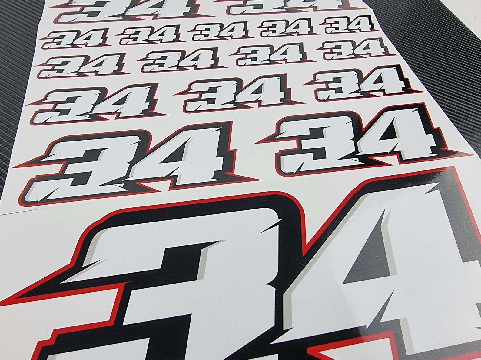 Personal Custom Race Numbers Sheet 49x34cm Stickers Decals Graphics ...