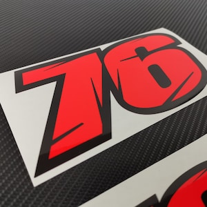 Crutchlow Motogp Style Fluorescent Race Number Stickers - UV Laminated ...