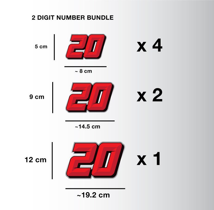 3x Personal Custom Race Numbers Stickers Decals Graphics - Etsy