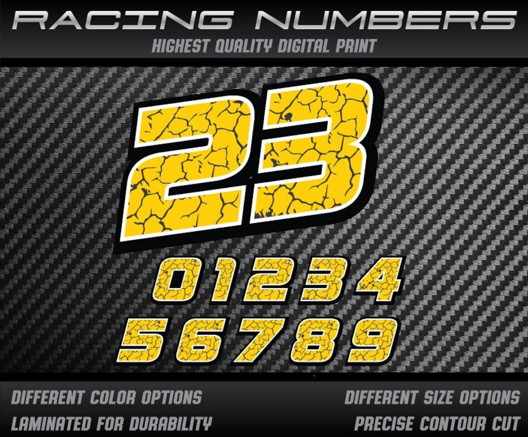3x Personal Custom Race Numbers Stickers Decals Graphics Racing ...