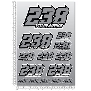 Custom Race Number Decals: Laminated Name Stickers - Etsy