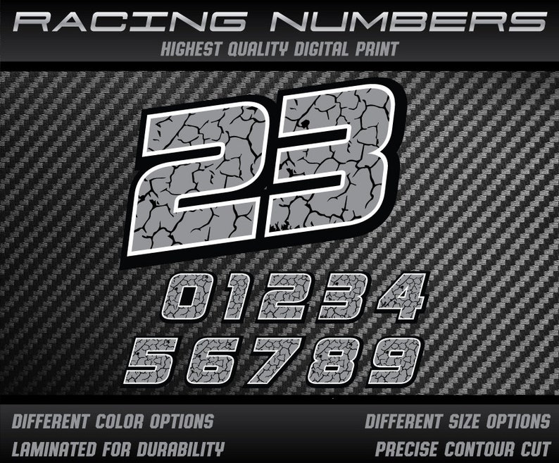 3x Custom Race Number Decals: Laminated UV Stickers - Etsy