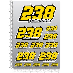 Custom Race Number Decals: Laminated Name Stickers - Etsy