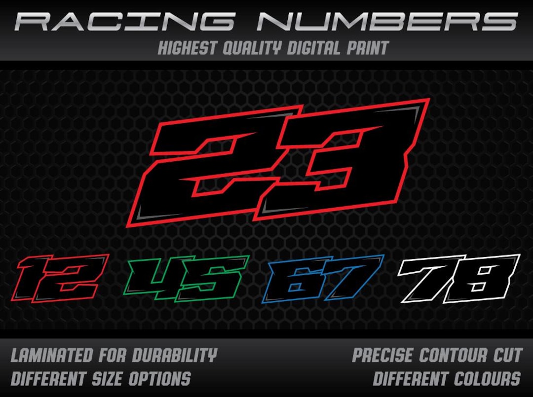 Custom Racing Number Decals: UV Laminated Vinyl Stickers - Etsy
