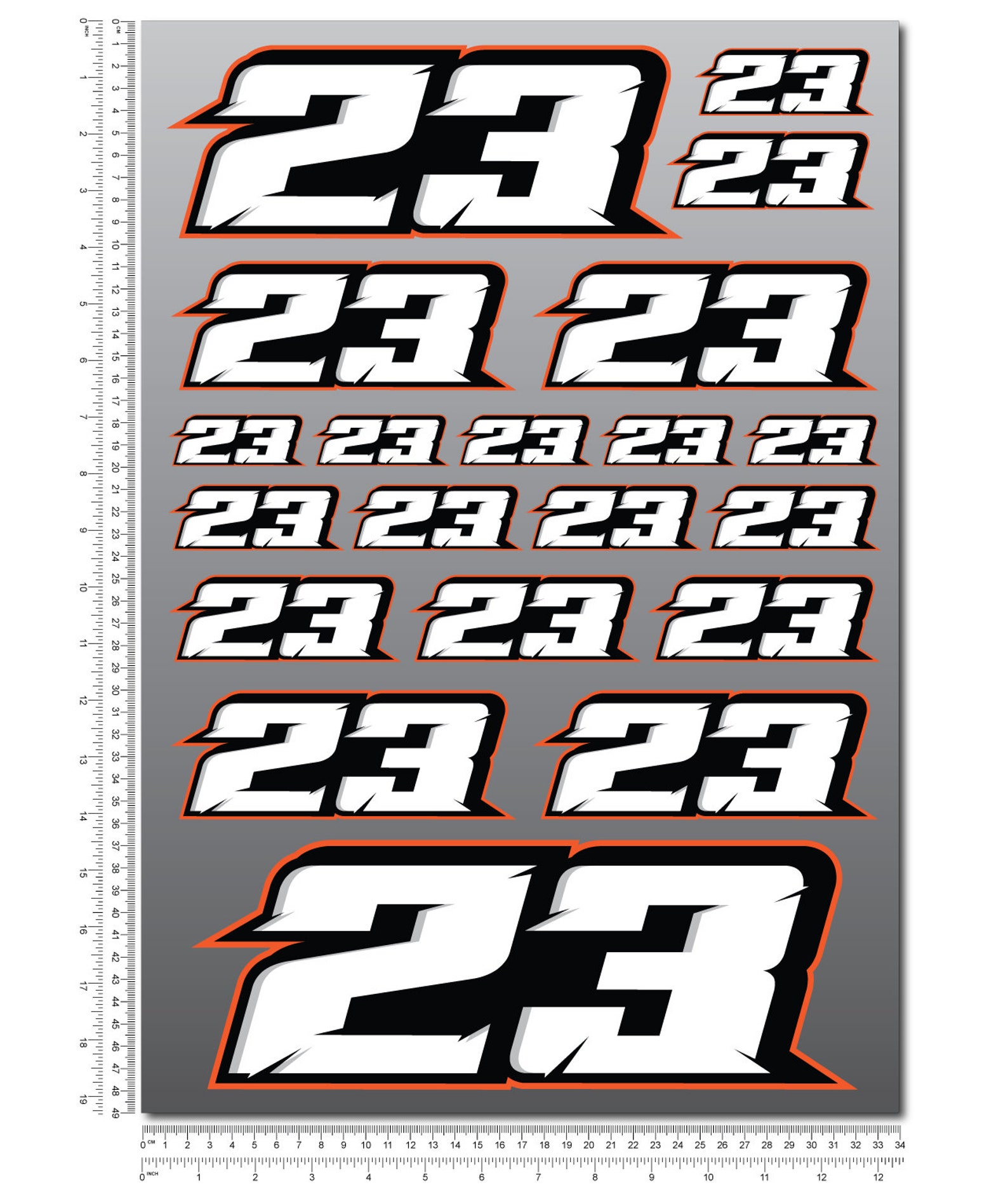 Personal Custom Race Numbers Sheet 49x34cm Stickers Decals - Etsy