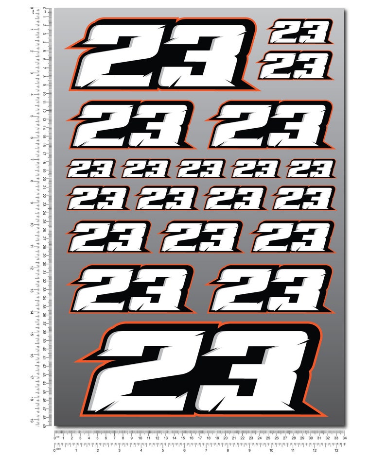 Personal Custom Race Numbers Sheet 49x34cm Stickers Decals - Etsy
