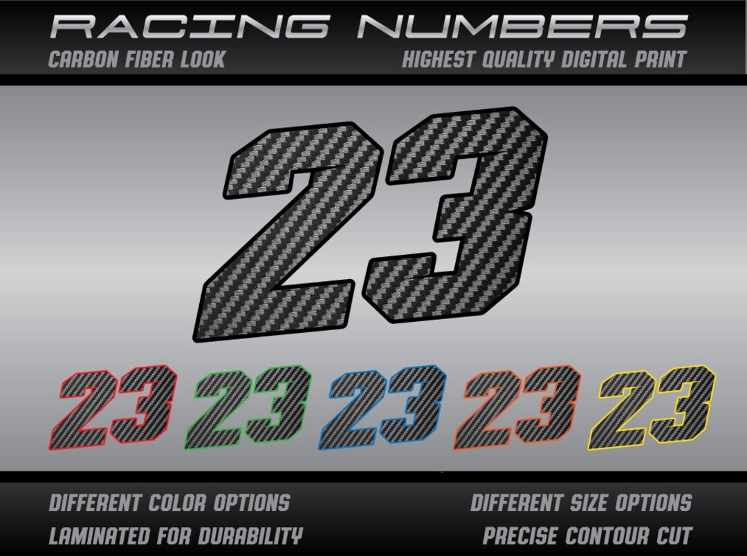 Carbon Fiber Look Race Number Decals: Custom Stickers, UV Laminated - Etsy