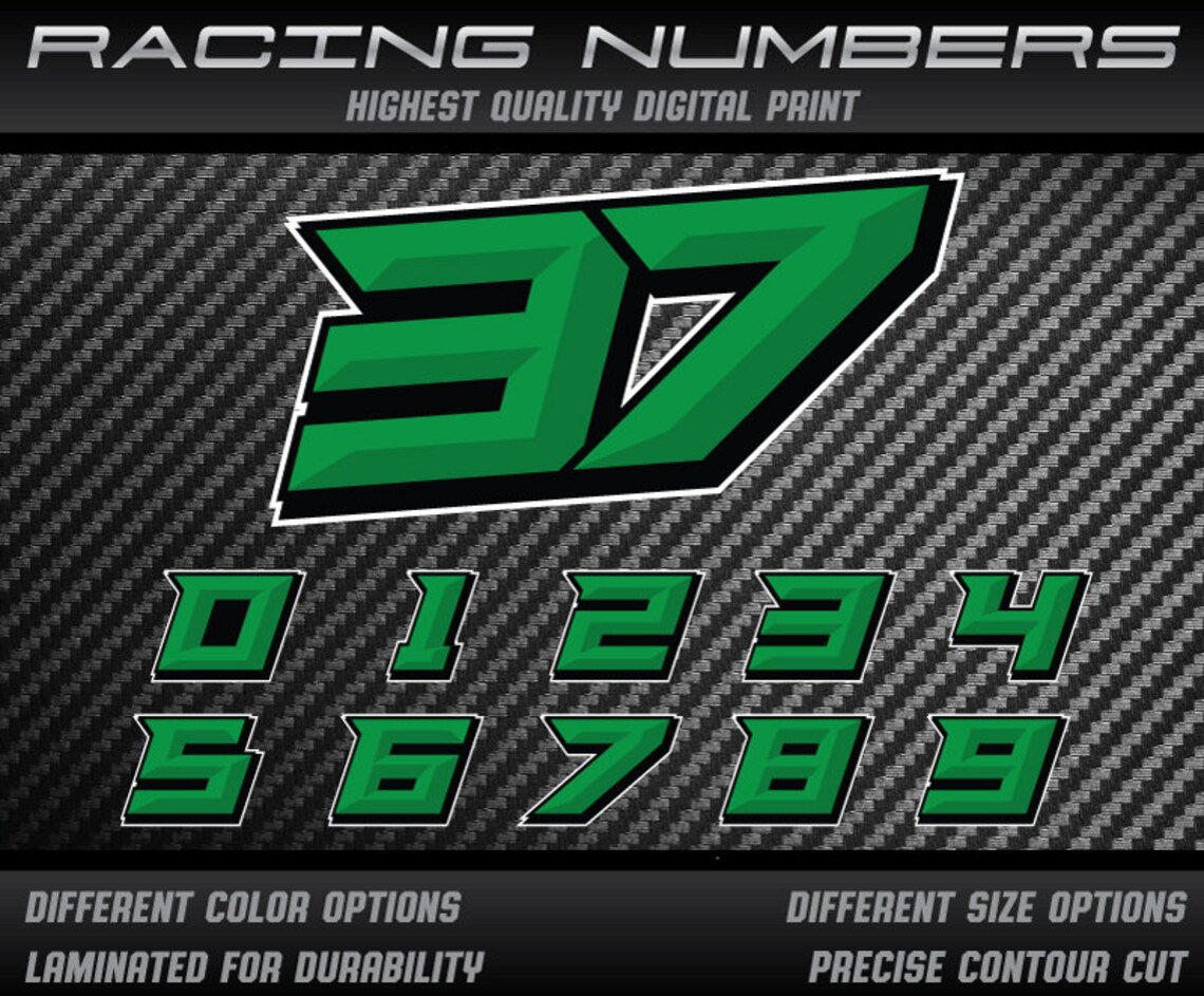 Custom Race Number Decals: Laminated UV Stickers for Motorcycle, Car ...