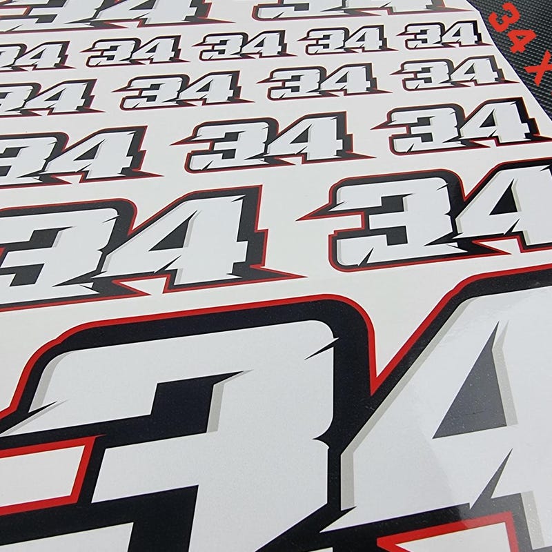 Race Car Numbers Decals - Etsy UK