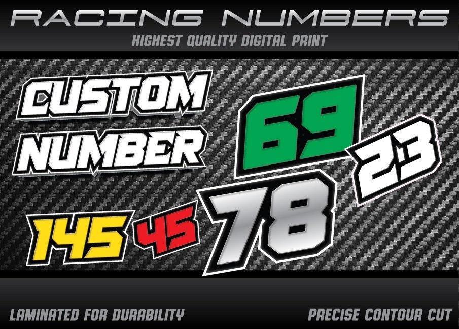 Personal Custom Race Number Stickers Decals Graphics Racing - Etsy