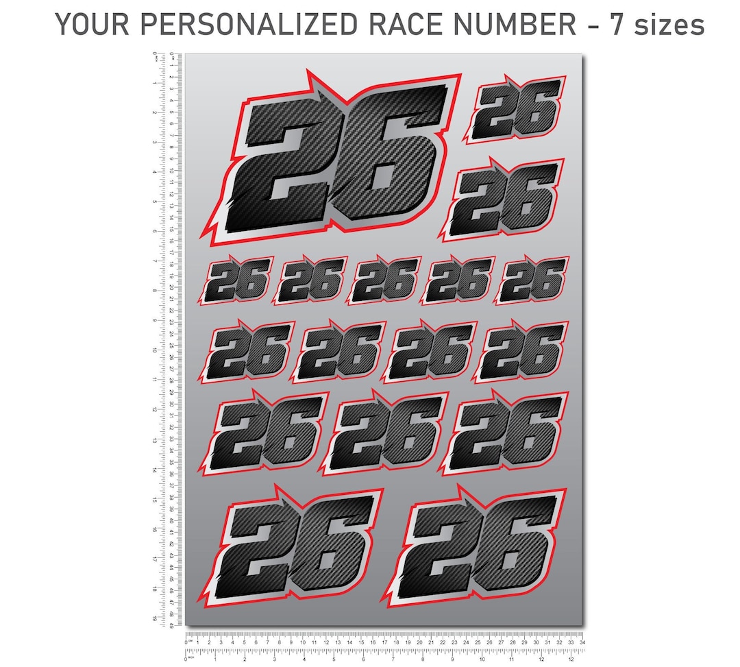 Personal Custom Race Numbers Stickers Decals Graphics Racing Motorcycle ...