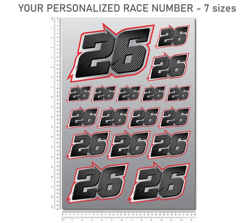 Personal Custom Race Numbers Stickers Decals Graphics Racing Motorcycle ...