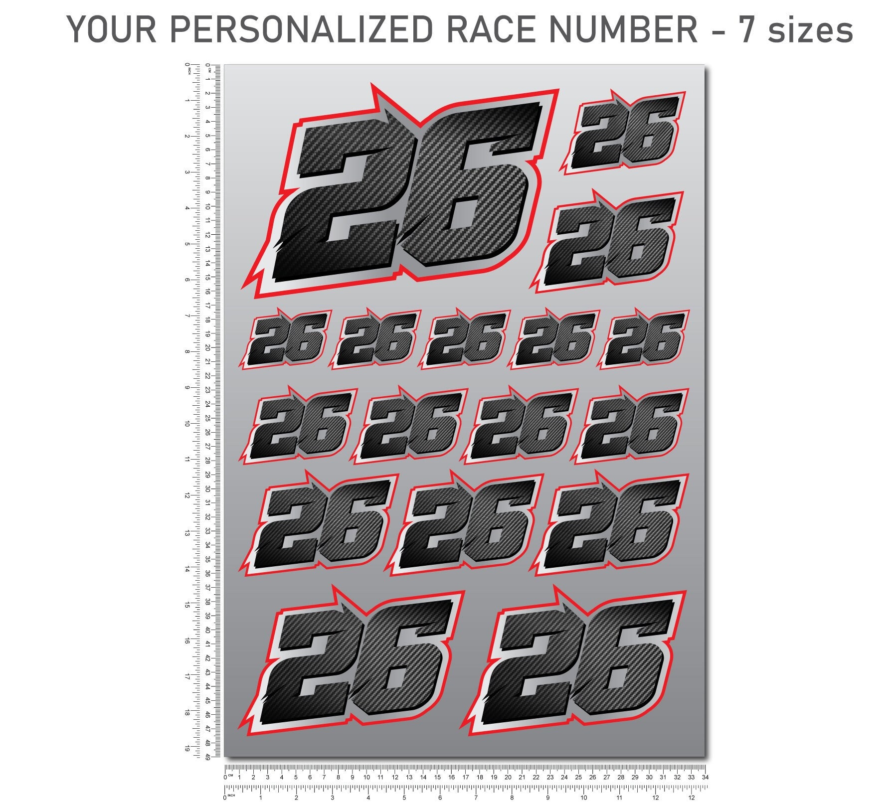 Personal Custom Race Numbers Stickers Decals Graphics Racing Motorcycle ...