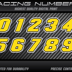 Custom Race Number Stickers: Laminated Vinyl Decals - Etsy