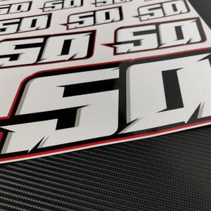 Personal Custom Race Numbers Sheet 49x34cm Stickers Decals Graphics ...