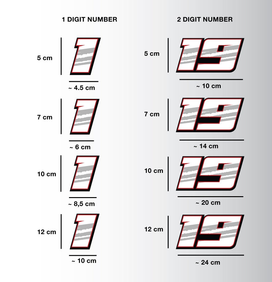 Race Numbers Stickers Decals Graphics Racing Motorcycle Car - Etsy