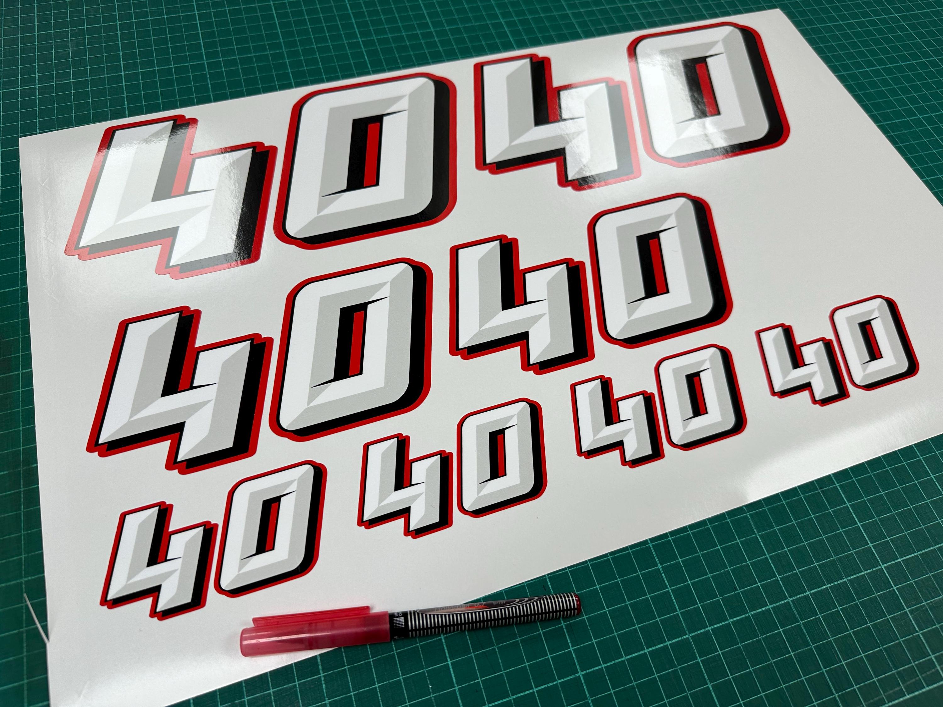 Custom Race Number Decals: Laminated Vinyl Stickers - Etsy