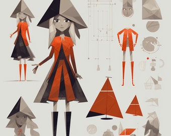 14 Inch Square Cartoon Characters for Paper & Craft Printing Affinity ...