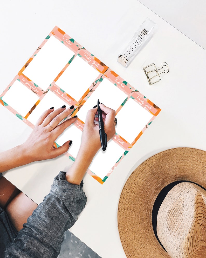 Apricot Pattern to Do List Printable A4 Planner Weekly - Etsy