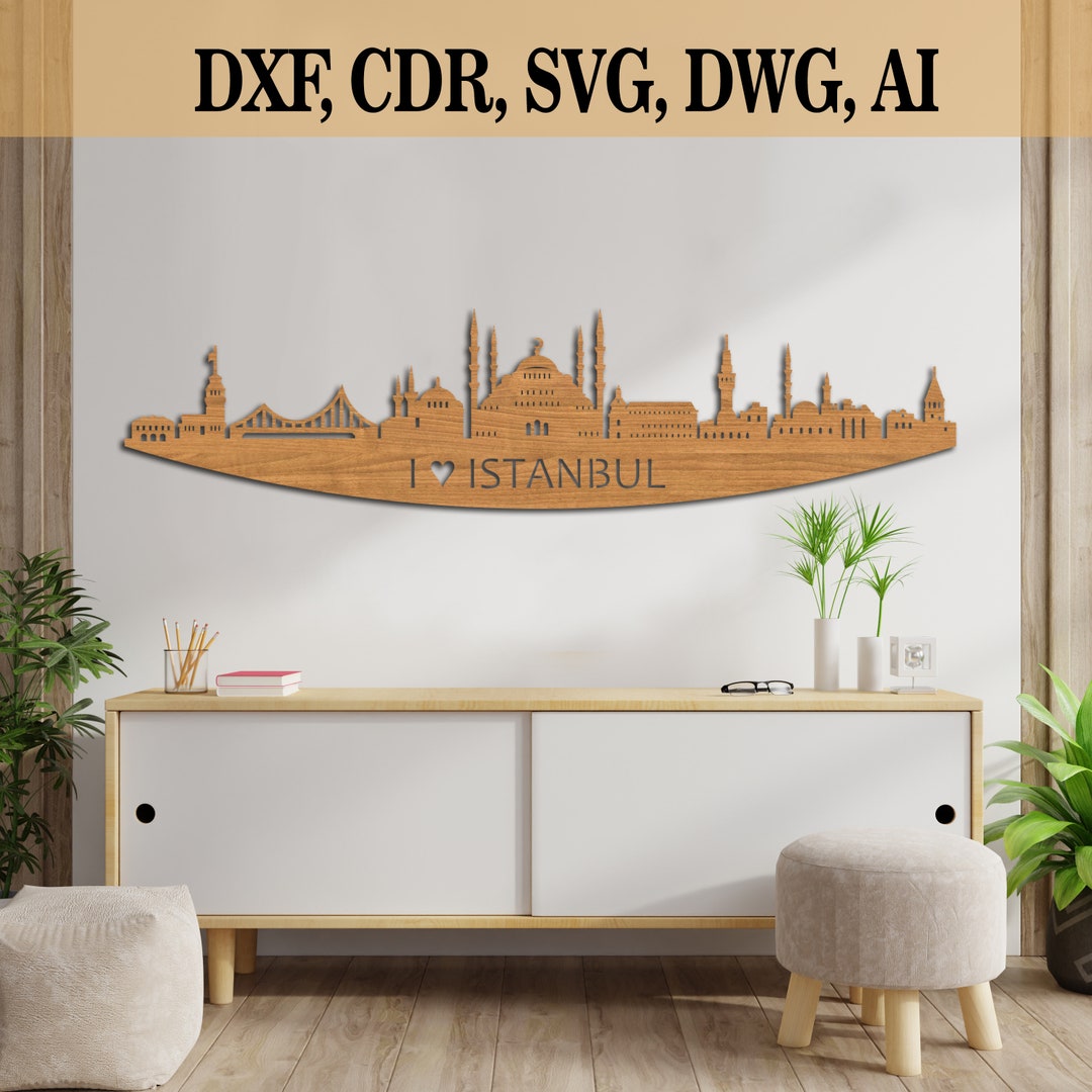 DT47 - Istanbul City Silhouette Laser Cut Files, Digital Files for 3D ...