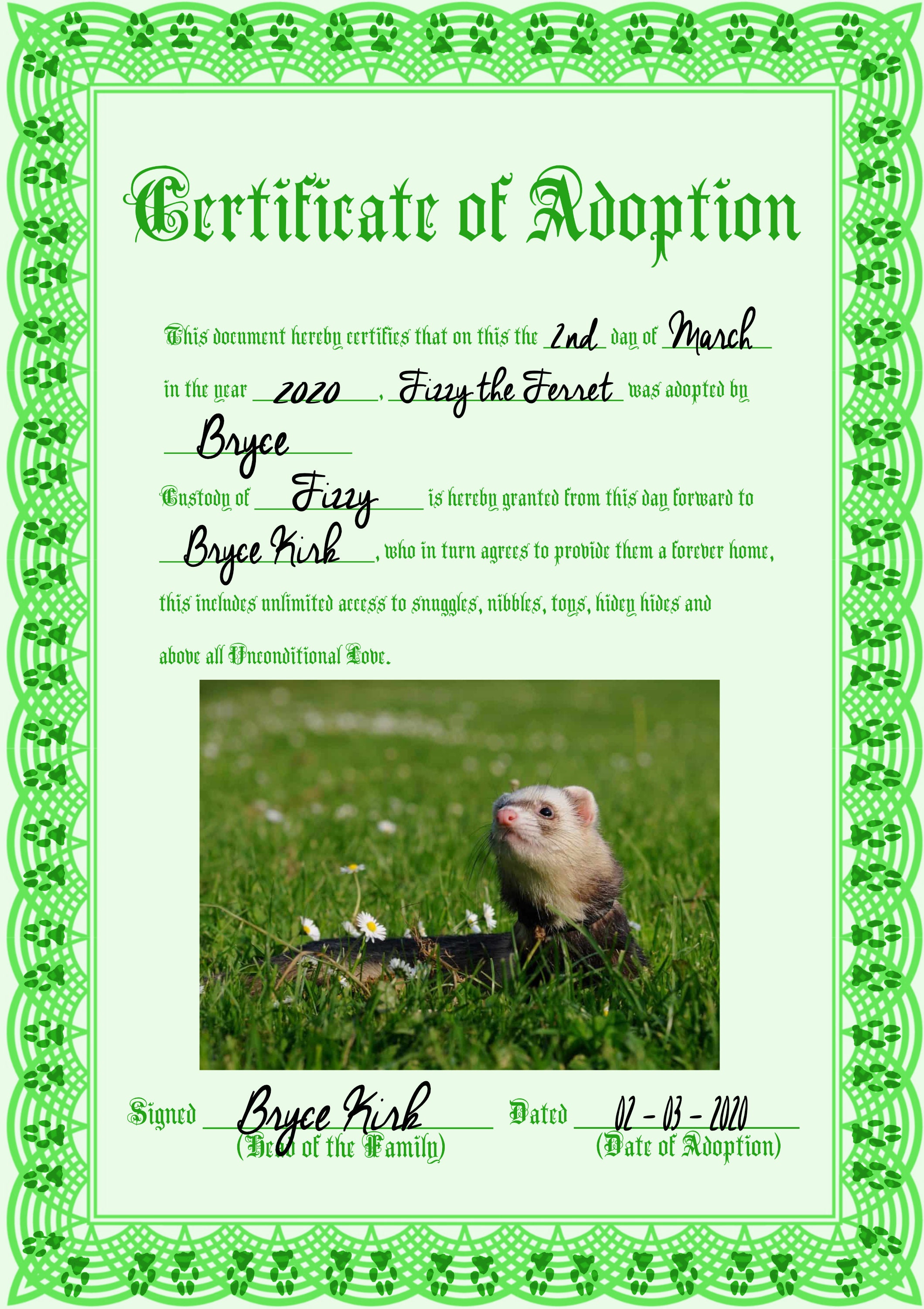 Certificado de Adopción para Una Persona de Animales Pequeños | Etsy Certificado de Adopción para Una Persona de Animales Pequeños | Etsy