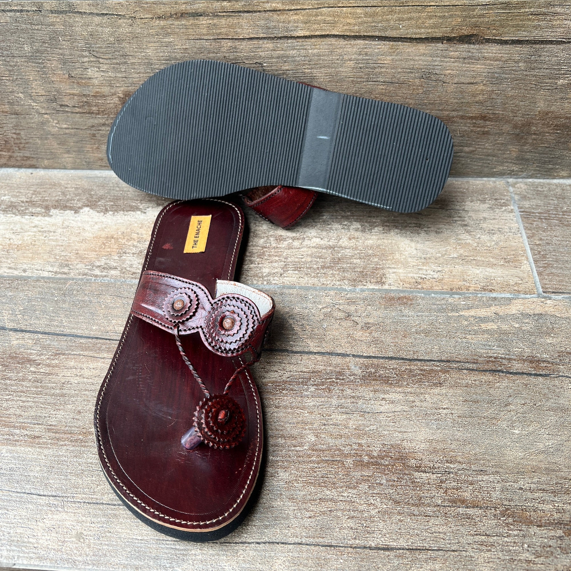 Brown Leather Kolhapuri Chappals, Indian Handmade Sandals - Etsy