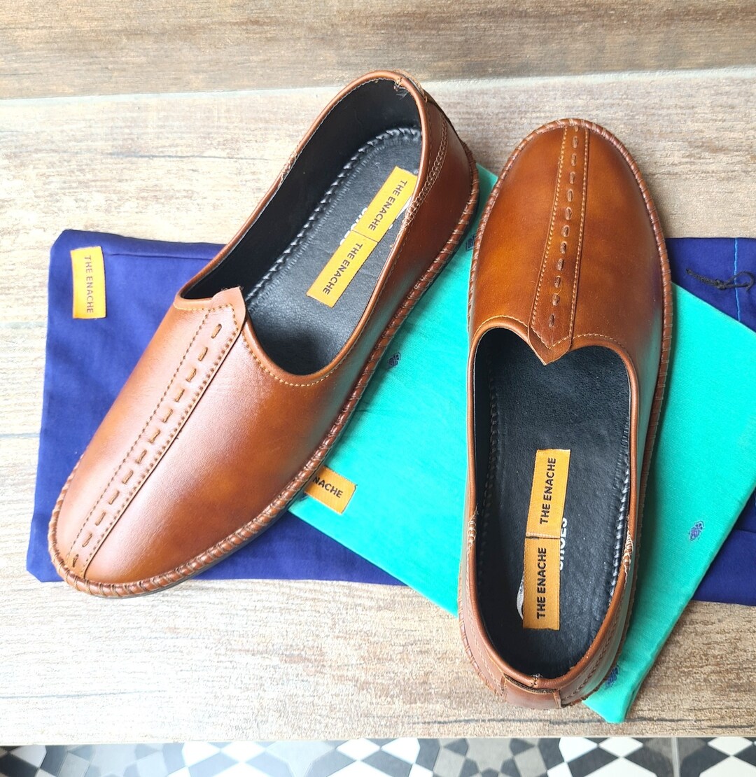 Tan Brown Leather Mens Loafers, Mens Slip Ons, Mens Slides, Mens Khussa ...