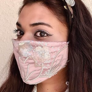 Sequin Face Mask, Set of 3 Face Mask, Embellished Bridal Mask, Floral ...