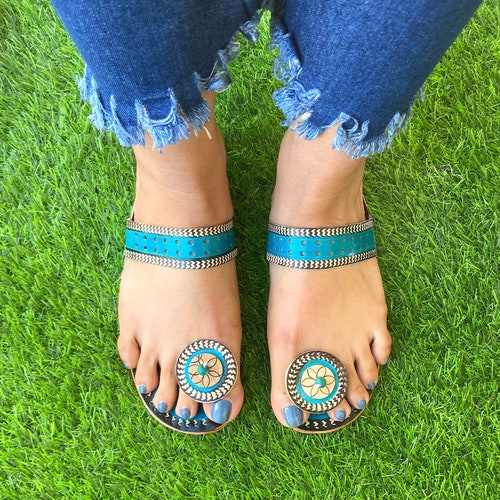 Blue Lotus Leather Women's Flat Sandals Flip Flops Slip - Etsy
