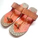 Rust Orange Leather Women's Flat Sandals, Flip Flops, Slip Ons, Summer ...