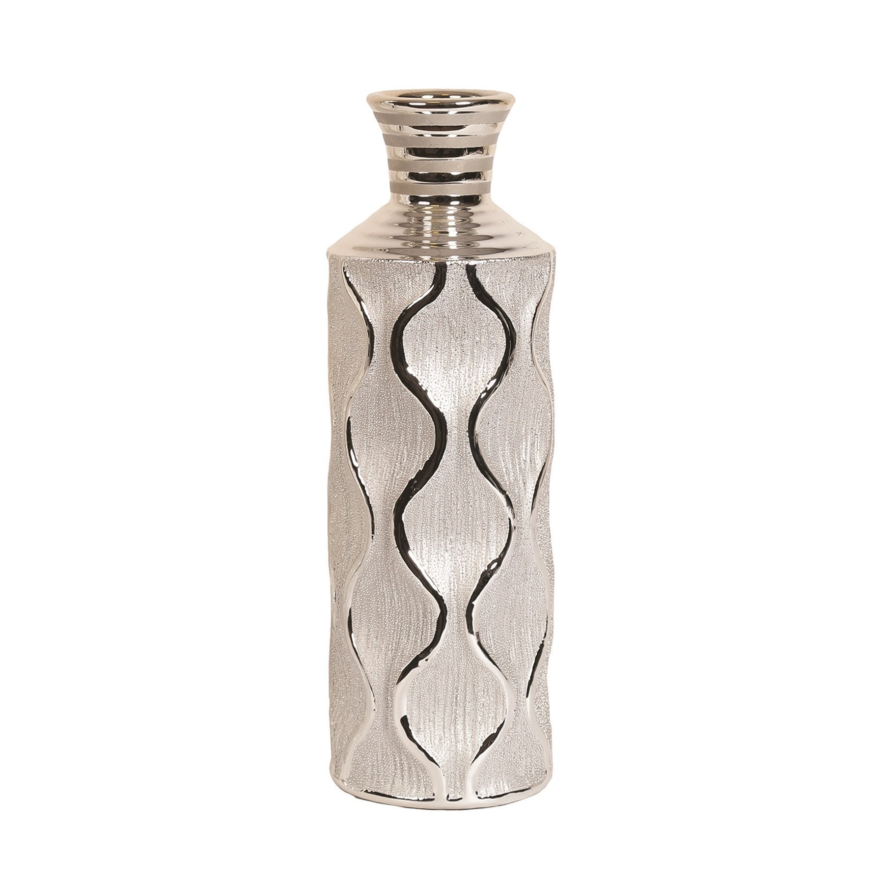 Decorative Flower Vase Silver Modern Decorative Ceramic Vase | Etsy