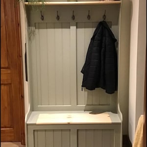 Hand Made Monks Bench / Coat Rack / Storage Bench / Finished With ...