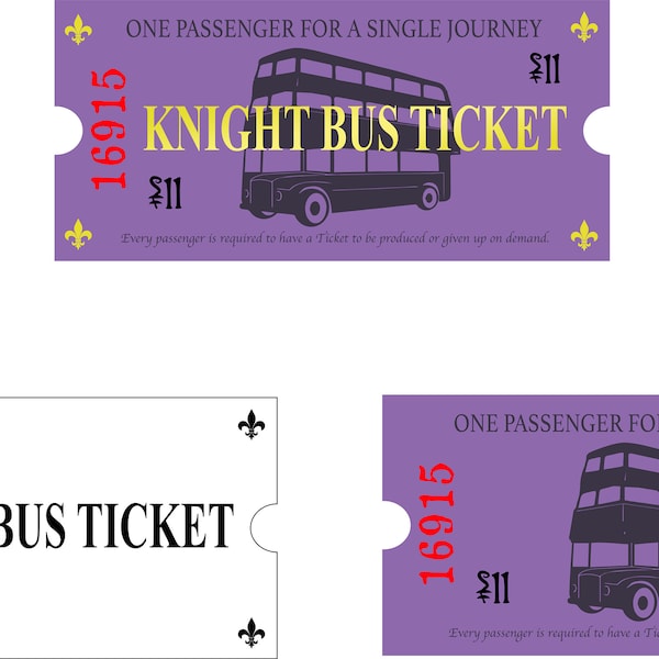 Printable Bus Ticket - Etsy