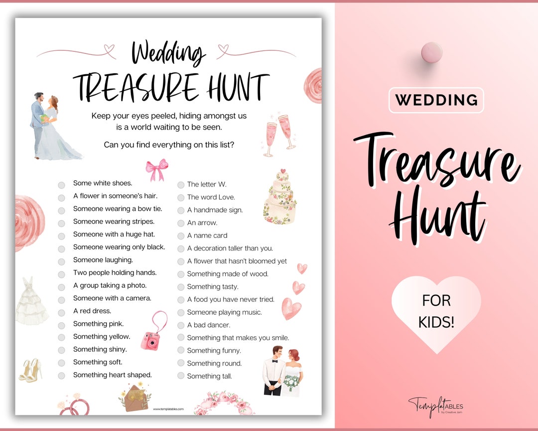 Kids Wedding Game, Scavenger Hunt for Kids, Wedding Table Games ...